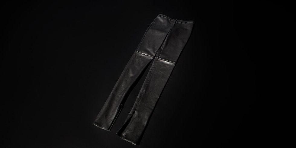 Light stretch leather skinny pants in black | GUCCI® UK