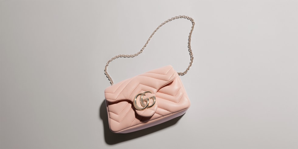 GG Marmont mini shoulder bag in light pink leather | GUCCI® FI