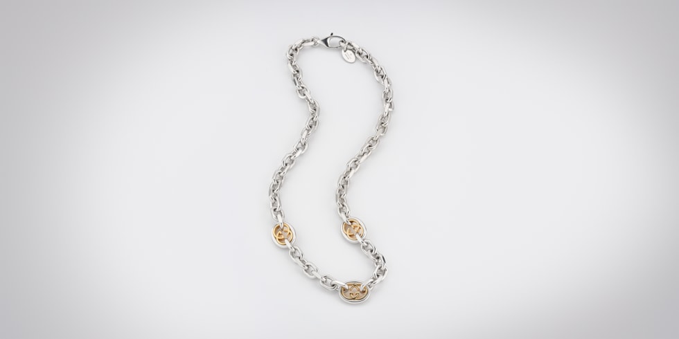Collier chaîne Gucci Interlocking en laiton palladié | GUCCI® FR