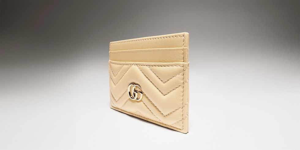 GG Marmont card case in light yellow leather | GUCCI® CH