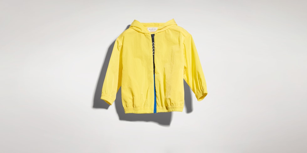 Baby nylon froissé jacket in yellow | GUCCI® IT