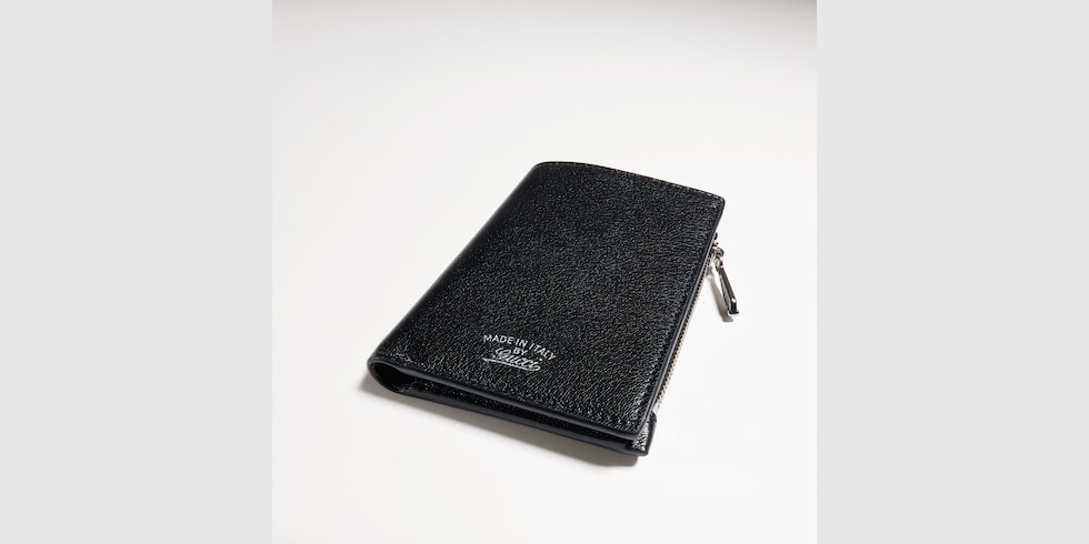 Lira coin wallet in black leather | GUCCI® UK