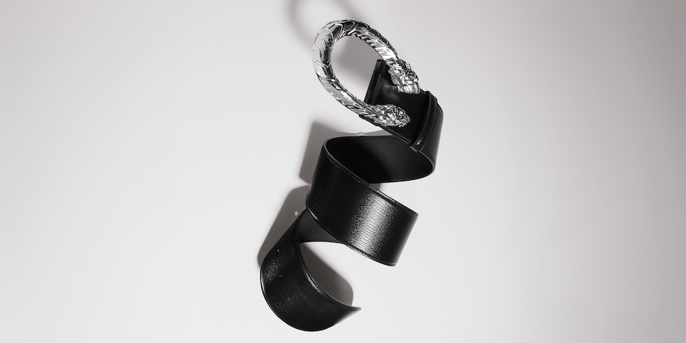 Dionysus wide belt in black leather | GUCCI® US