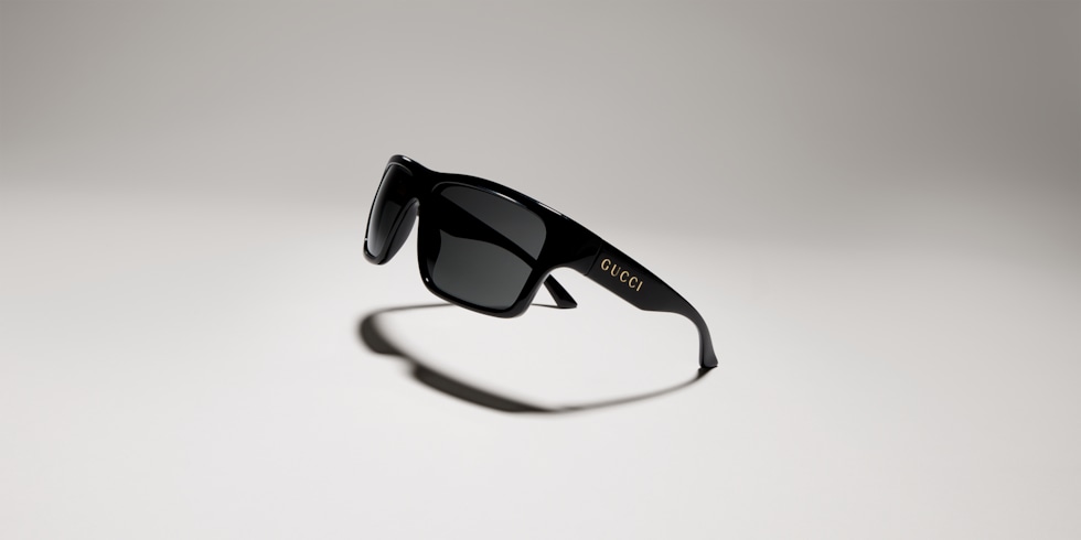 Geometric-frame sunglasses in black | GUCCI® NZ