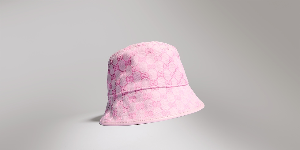 GG cotton canvas bucket hat in light pink | GUCCI® UK