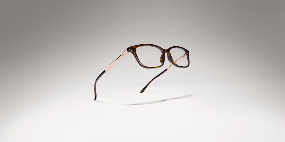 Rectangular optical frame in braune Schildpatt-Optik | GUCCI® DE