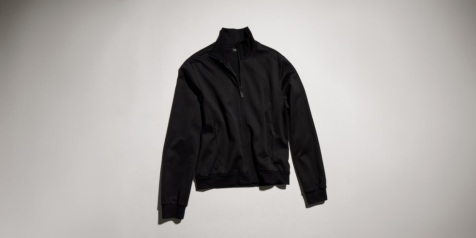Silk cotton jersey zip jacket in black | GUCCI® SA