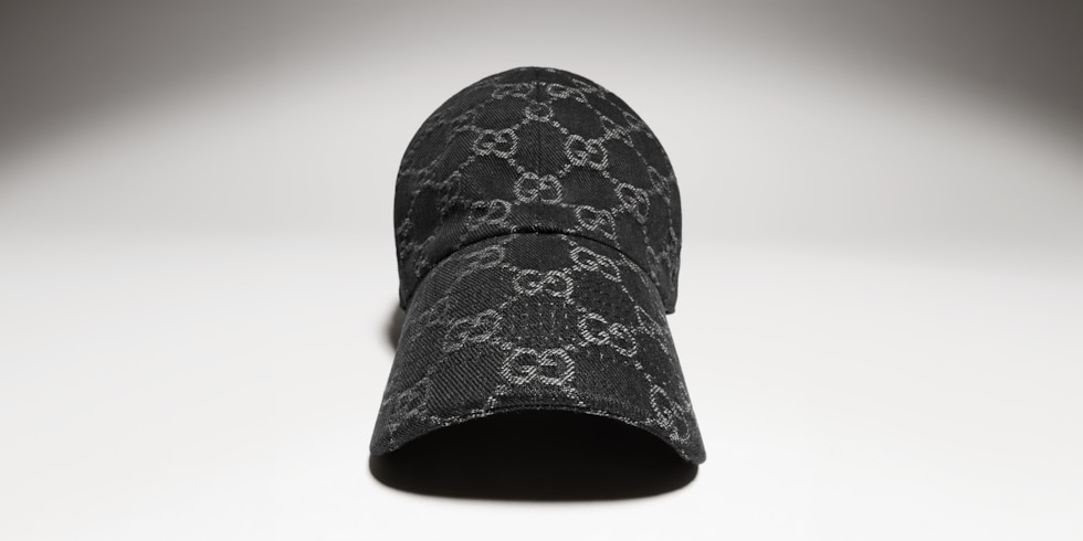 GG cotton denim baseball hat in black | GUCCI® ZA