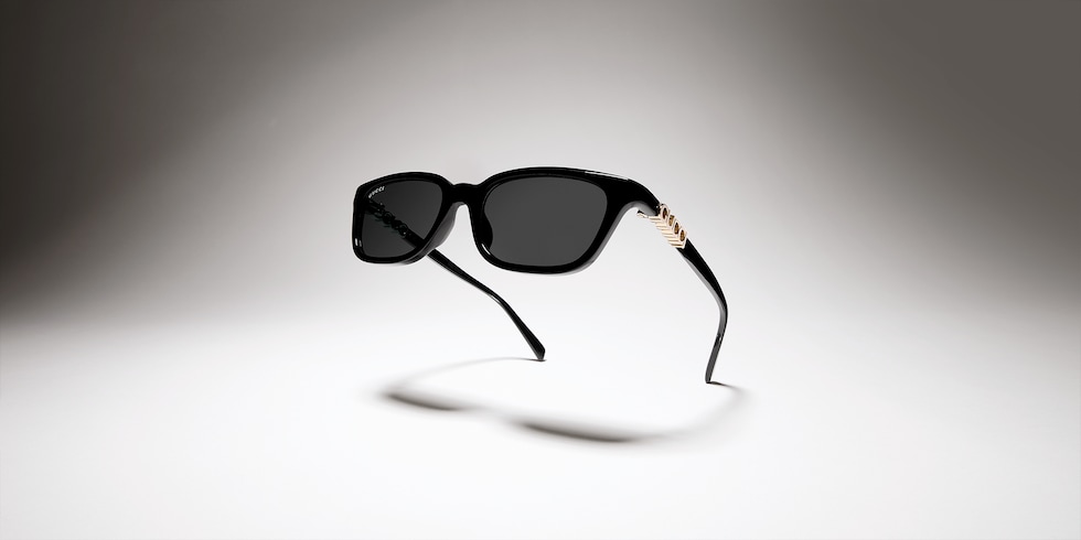 Rectangular-frame sunglasses in black | GUCCI® UK