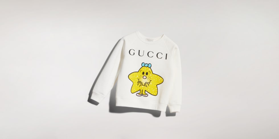 Children's cotton sweatshirt with prints in white | GUCCI® UK