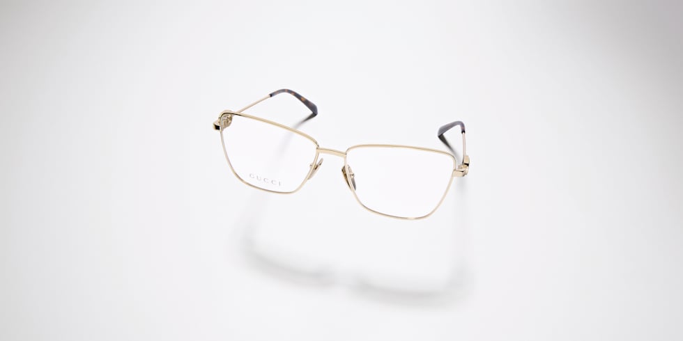Square optical frame in gold-toned | GUCCI® ZA