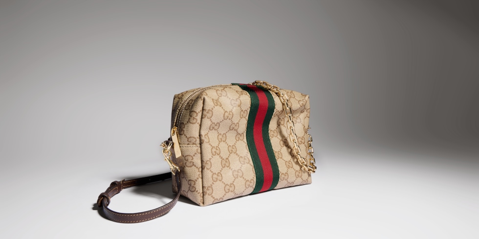 Mini camera bag with Web รุ่นsand and brown GG coated canvas| GUCCI® TH