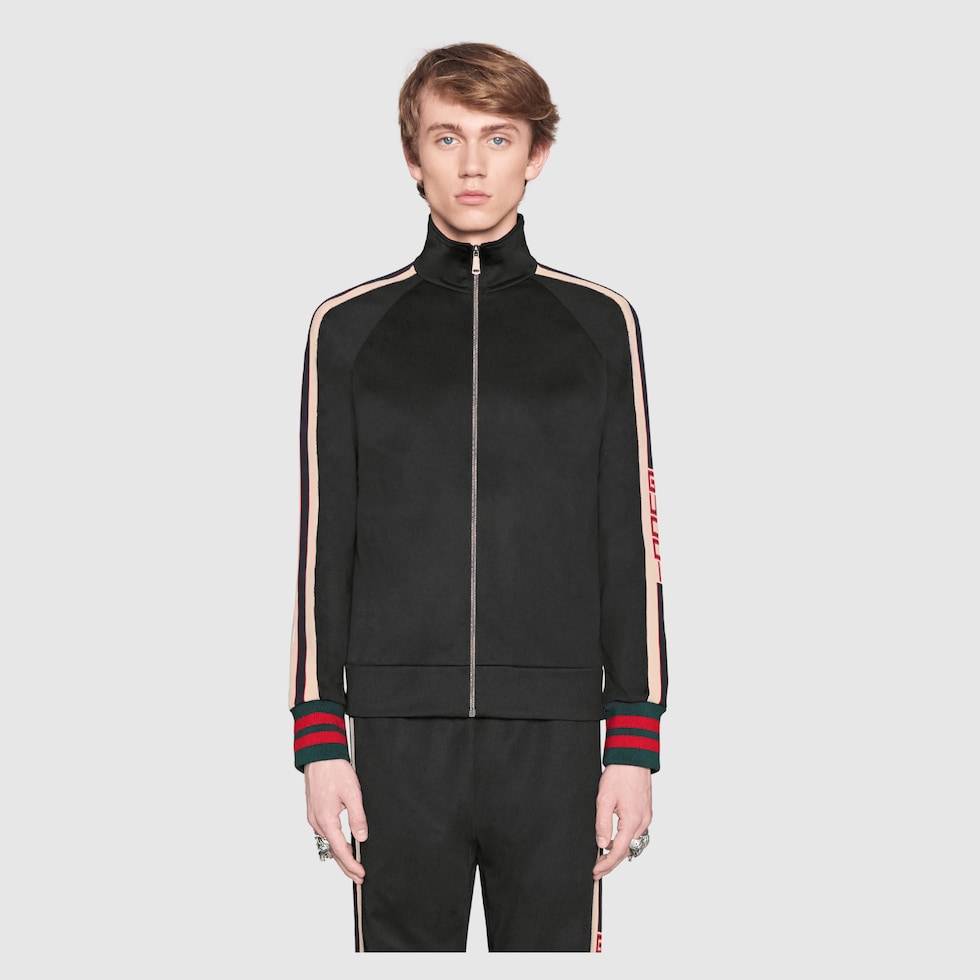 Black Technical Jersey Jacket | GUCCI® AE