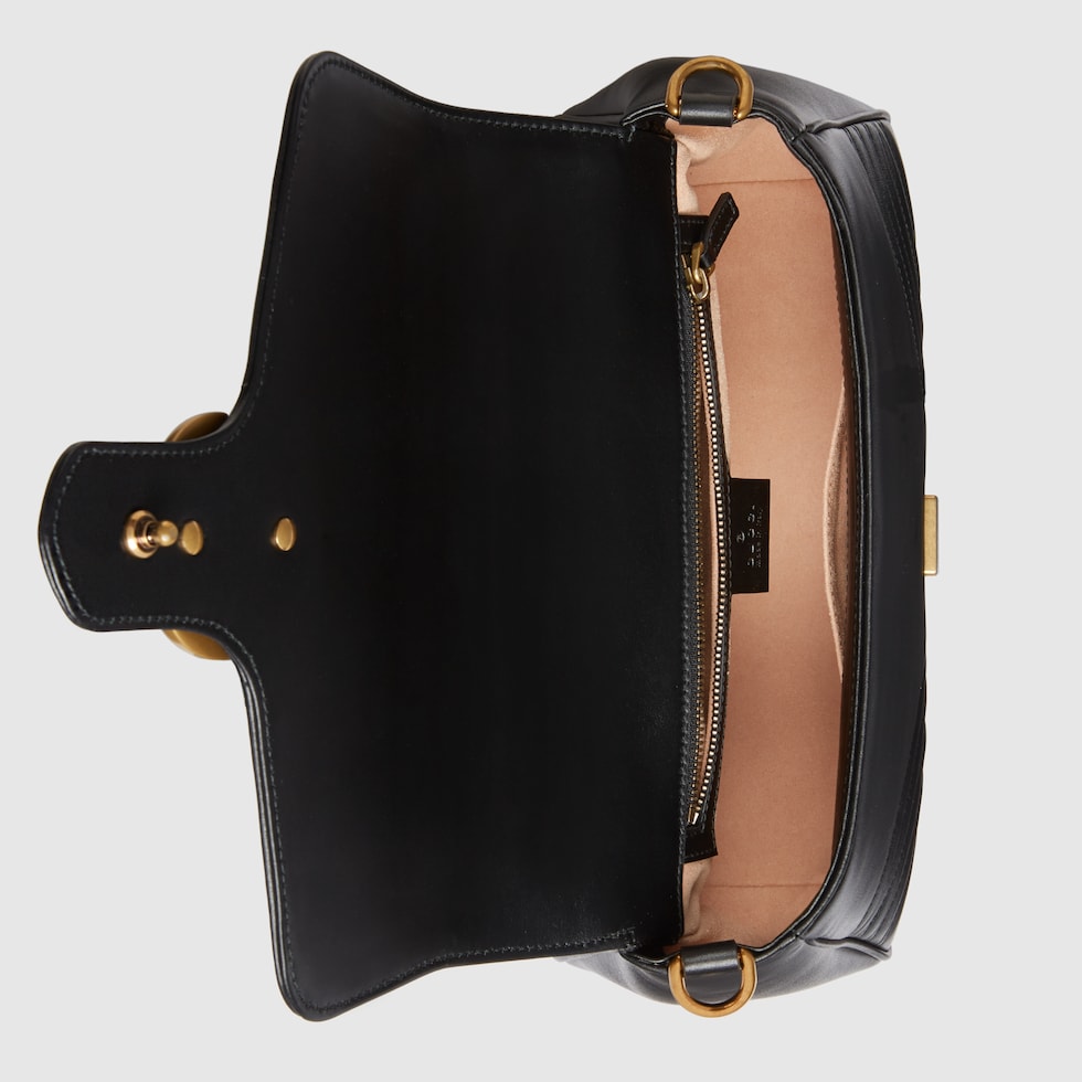 Black Leather GG Marmont Small Top Handle Bag | GUCCI® US Black Leather GG Marmont Small Top Handle Bag | GUCCI® US