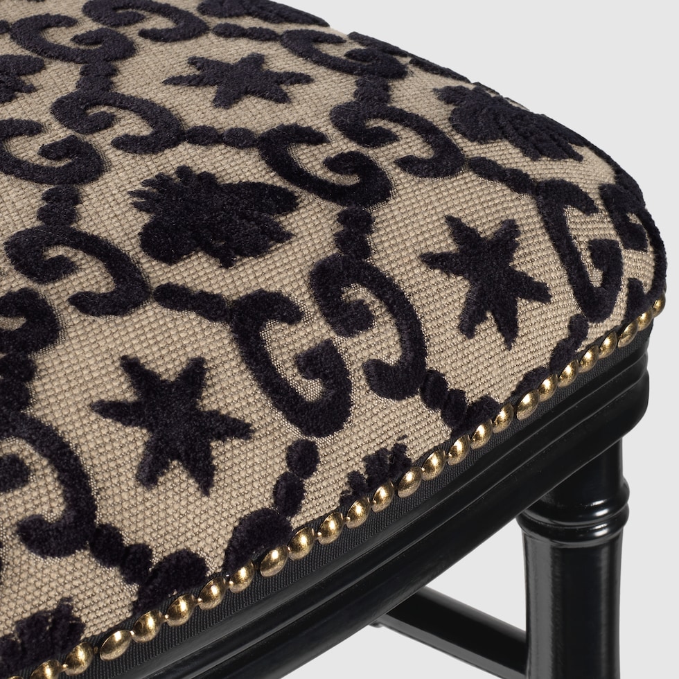 Silla Chiavari de Jacquard con GG en Madera negra | GUCCI® ES
