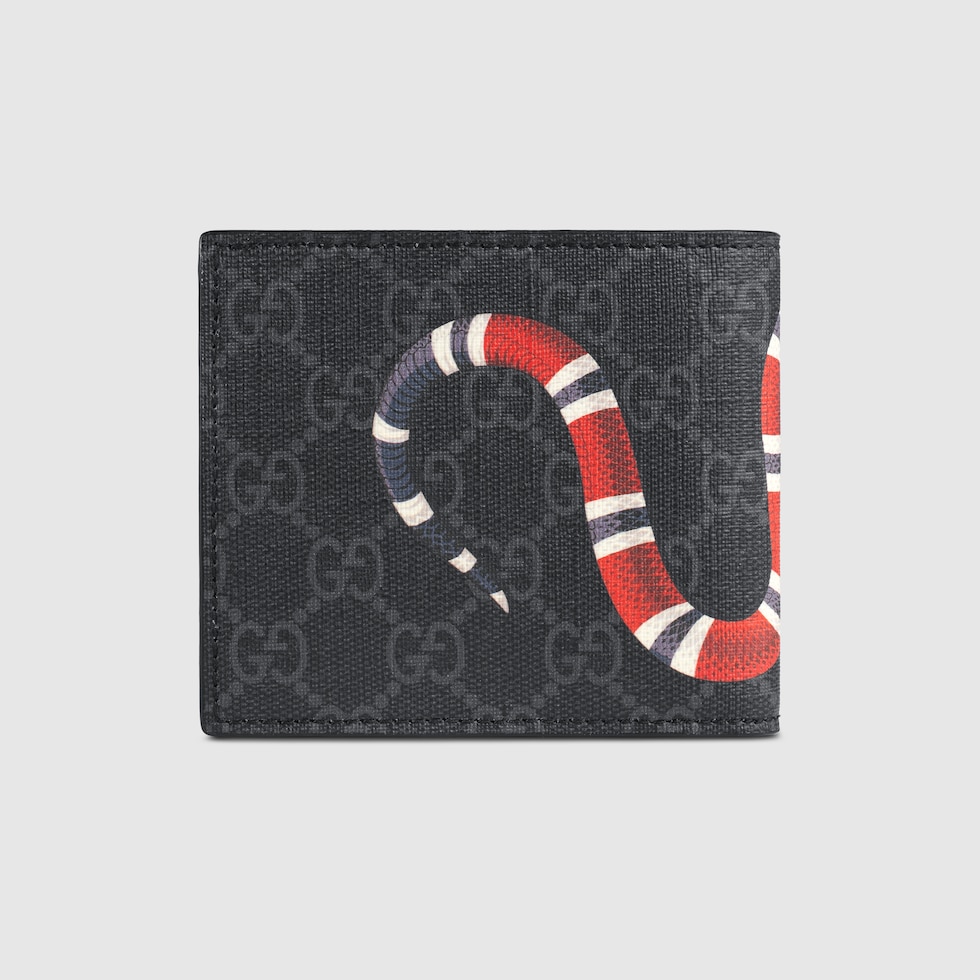 Kingsnake print GG Supreme coin wallet in GG Supreme | GUCCI® NL