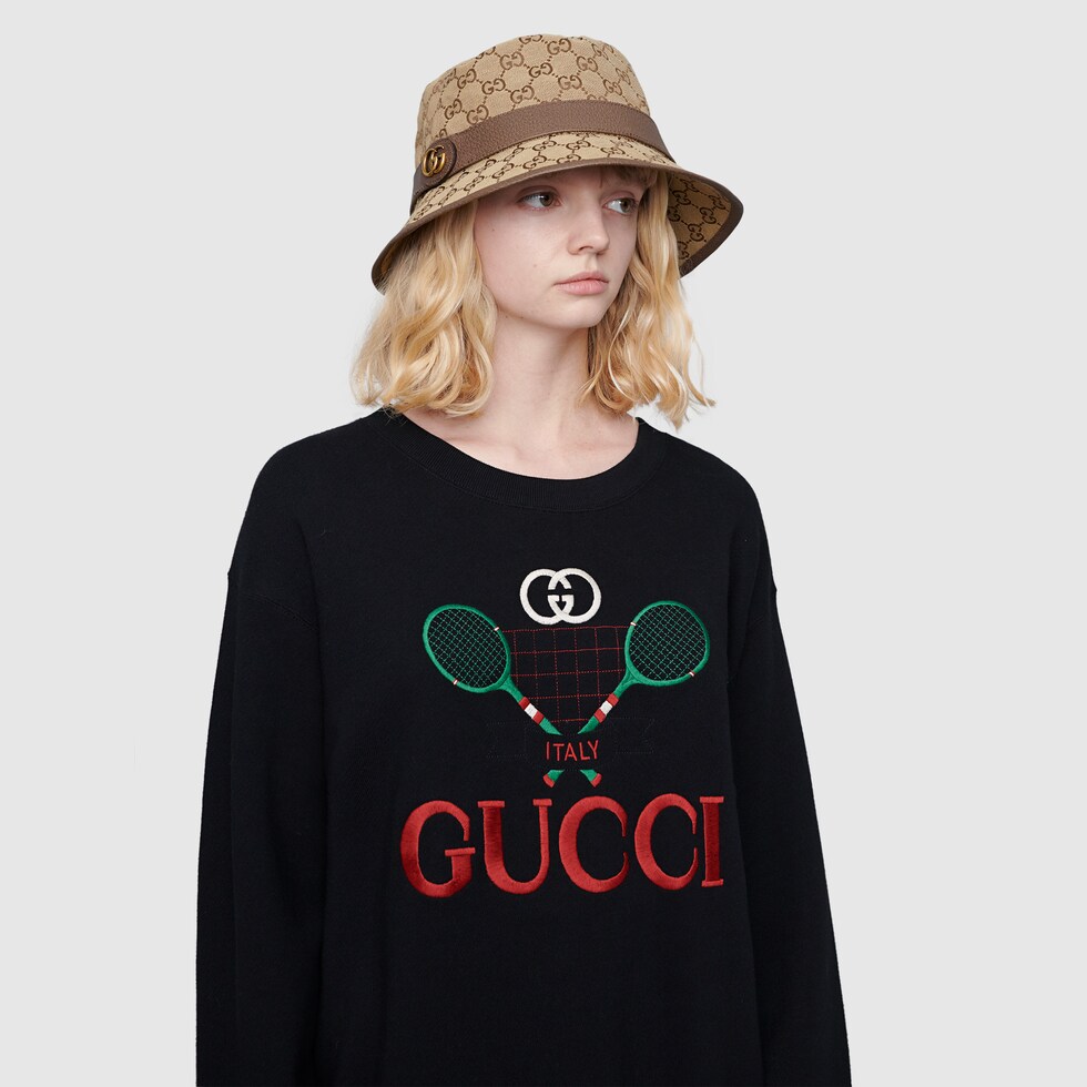 Beige / Brown GG Canvas Fedora | GUCCI® US