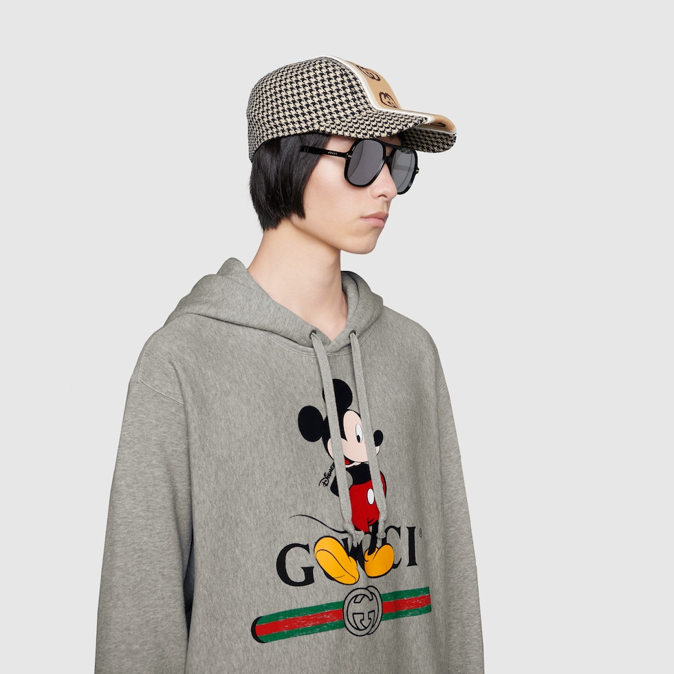 Disney x Gucci hooded sweatshirt in grey cotton | GUCCI® DK