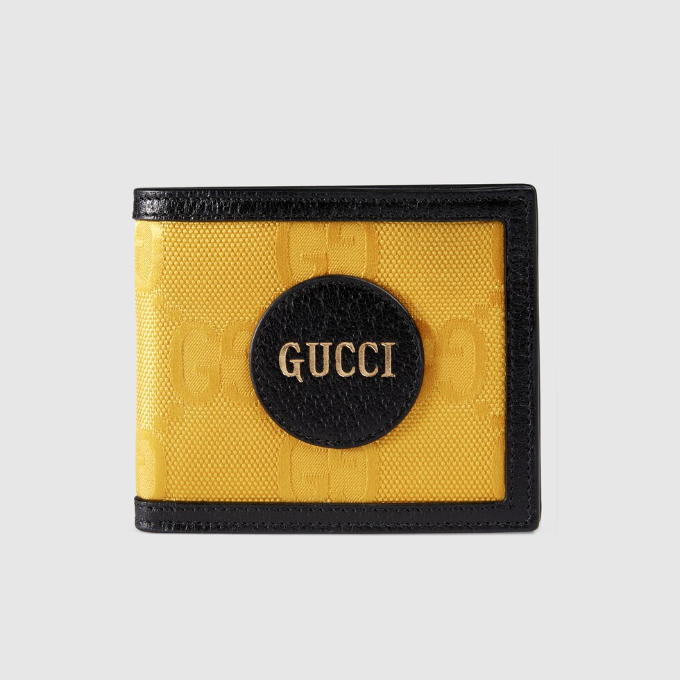 Gucci Off The Grid billfold wallet in yellow GG ECONYL® | GUCCI® AE