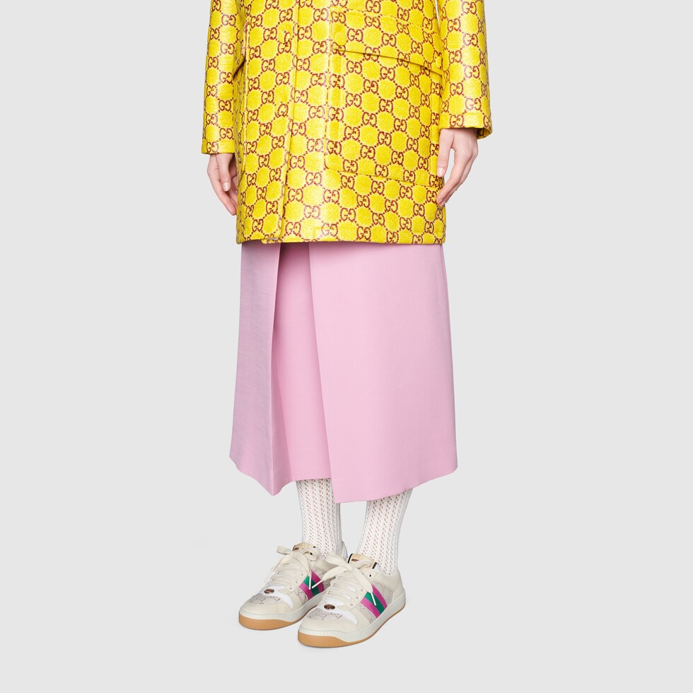 Baskets Screener avec bande Web pour femme en lamé GG blanc | GUCCI® BE