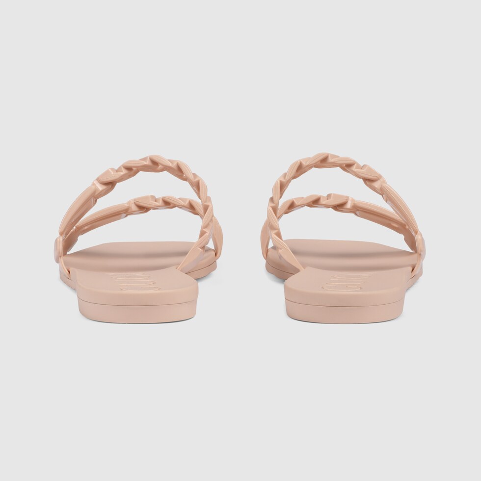 Mules en caoutchouc pour femme en caoutchouc rose clair | GUCCI® FR