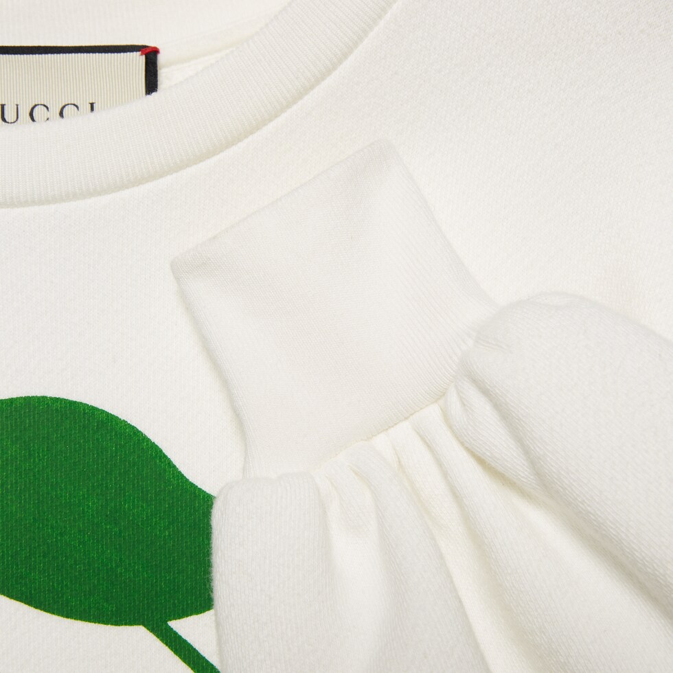Gucci Beverly Hills Cherry Print Sweatshirt In Off-White Cotton Jersey ...