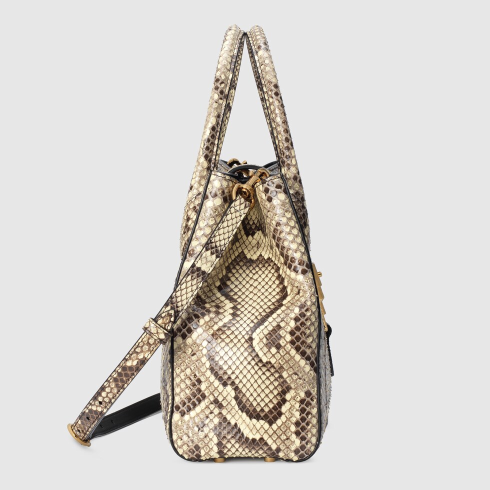 Jackie 1961 python medium tote bag in natural colour | GUCCI® NL