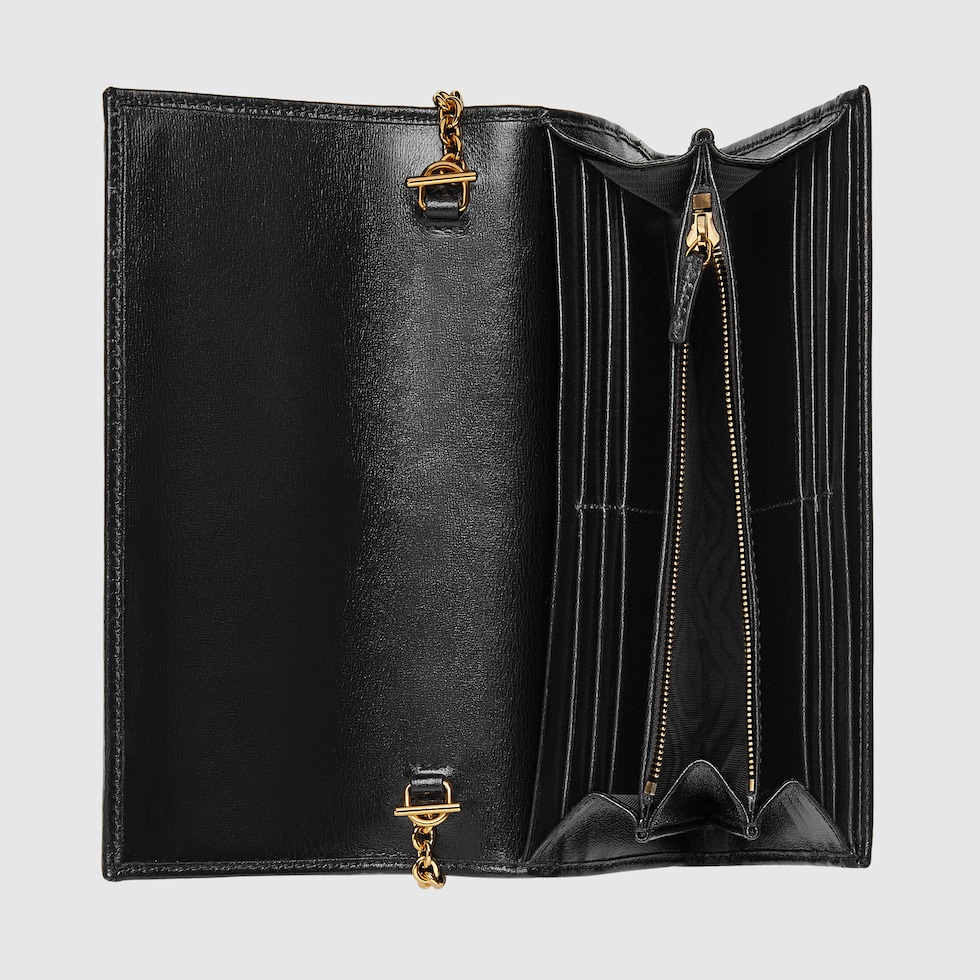 Gucci Jackie 1961 wallet on chain in black leather | GUCCI® AU