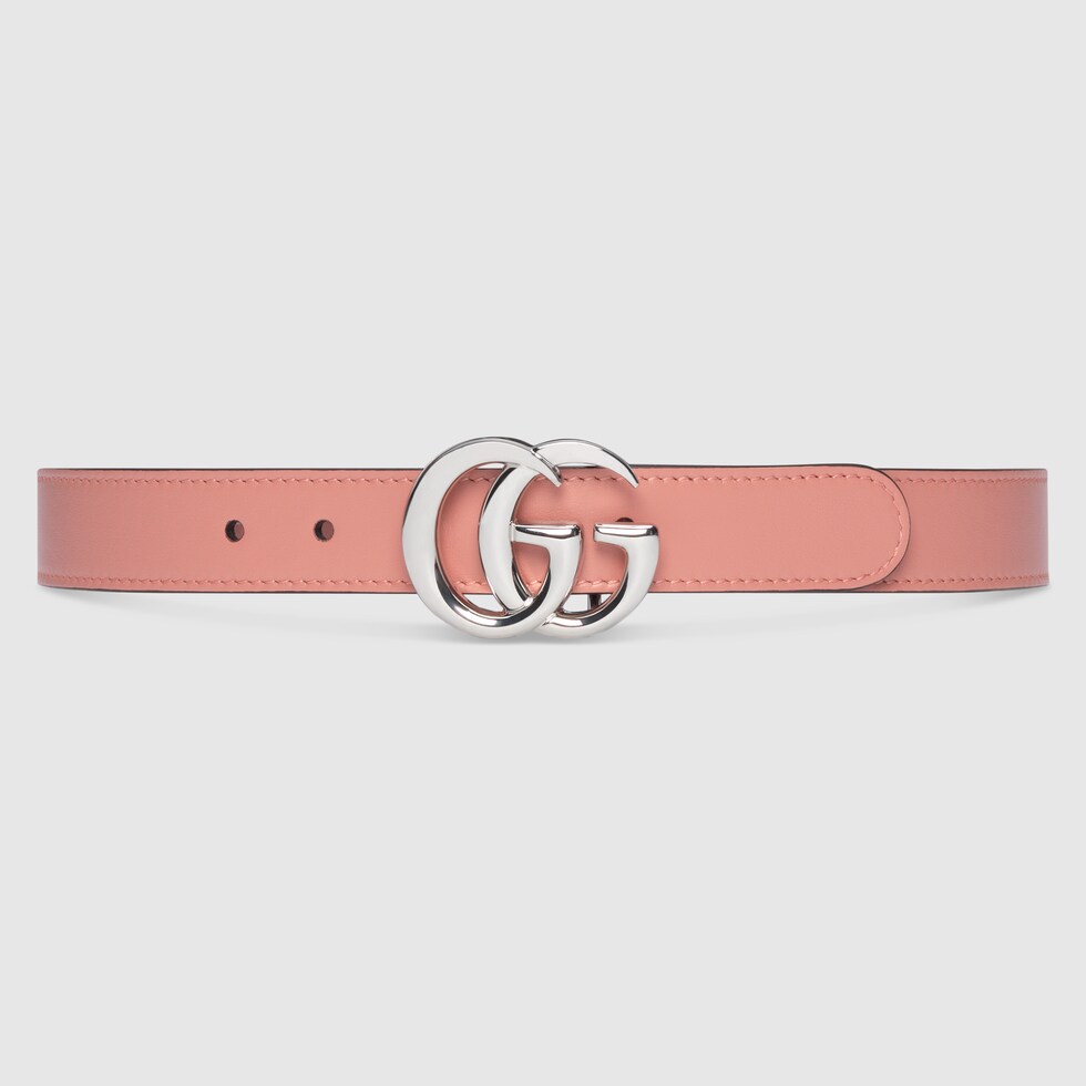 Children's Double G belt in pastel pink leather | GUCCI® AE