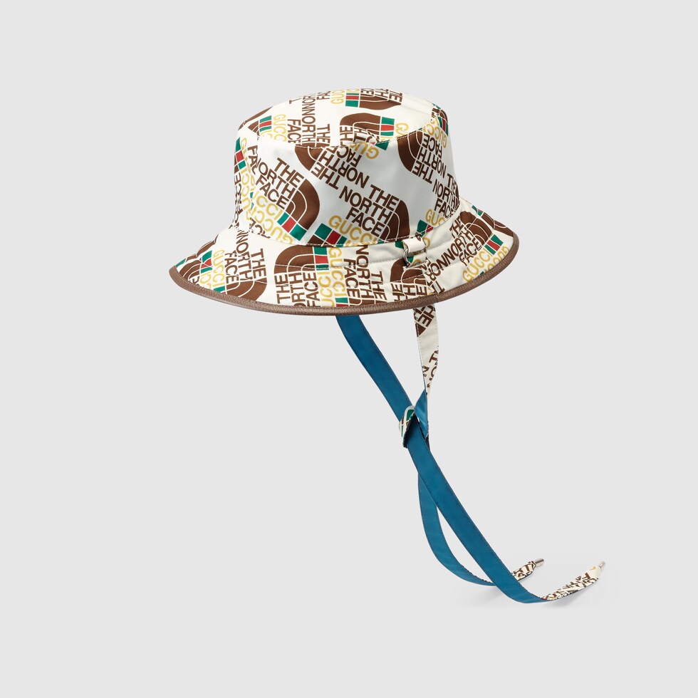 The North Face X Gucci Self Tie Nylon Hat In Ivory Gucci® Us