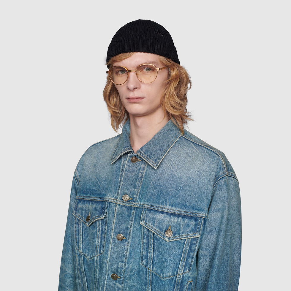 Blue Disney x Gucci Donald Duck eco washed denim jacket | GUCCI® PL