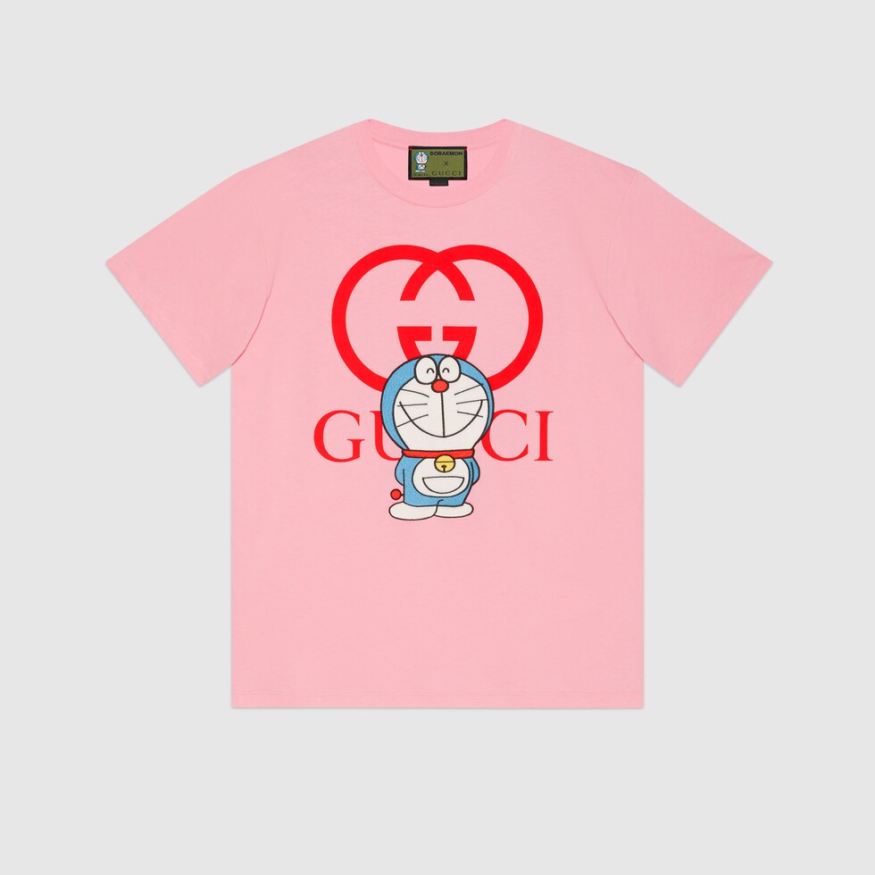 Pink Doraemon x Gucci cotton T-shirt | GUCCI® CZ
