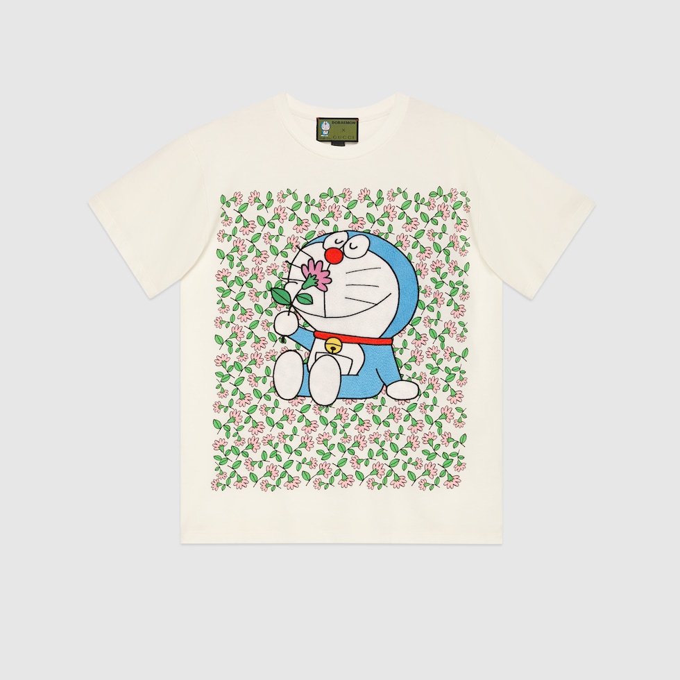 White Doraemon x Gucci cotton T-shirt | GUCCI® SA