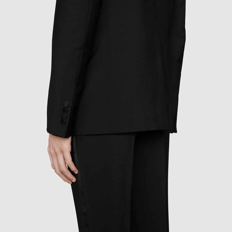 Slim fit wool suit in black | GUCCI® US