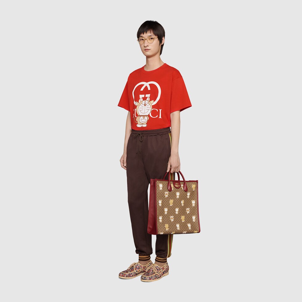 Red Doraemon x Gucci oversize T-shirt | GUCCI® TR