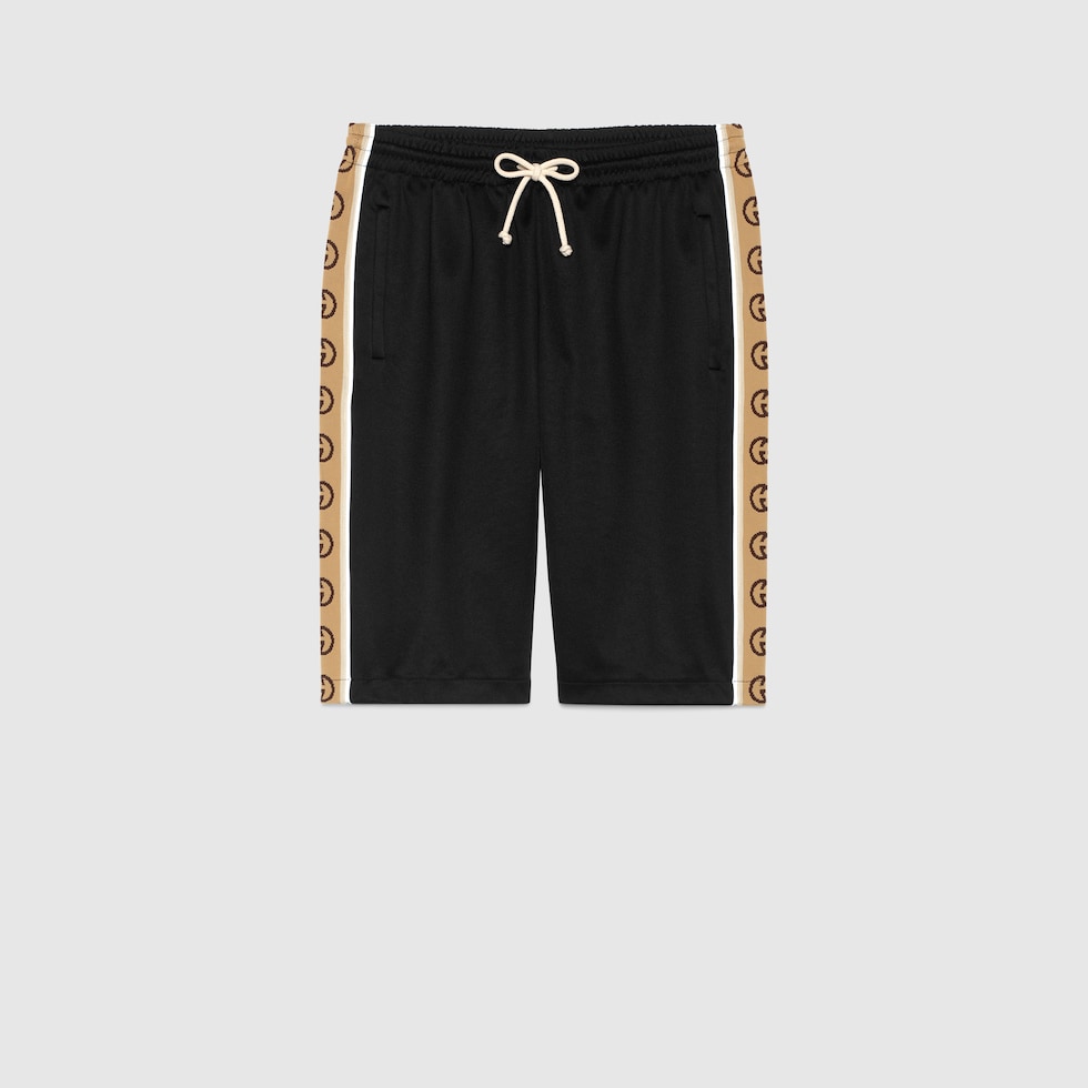 Shorts aus technischem Jersey in schwarz | GUCCI® DE