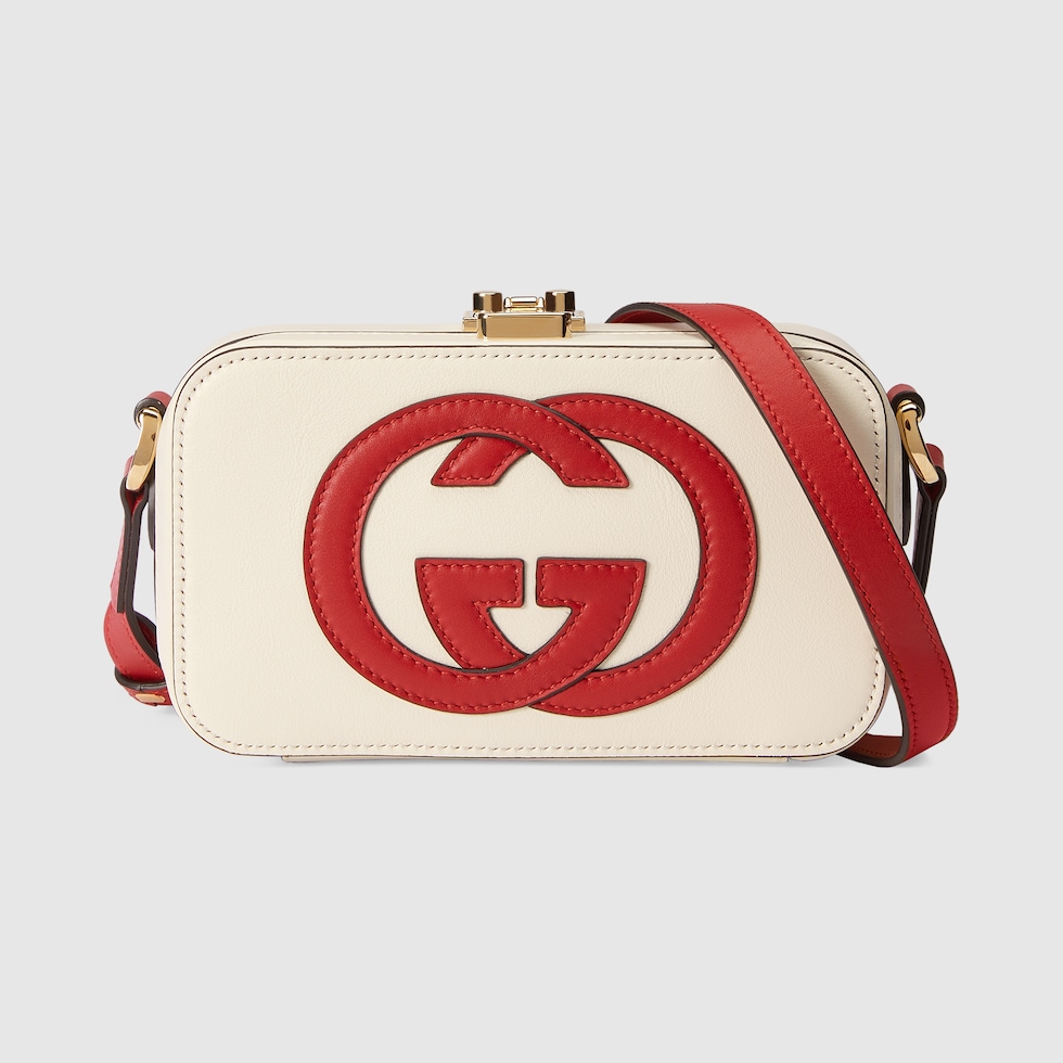 Interlocking G mini bag in white leather | GUCCI® PT
