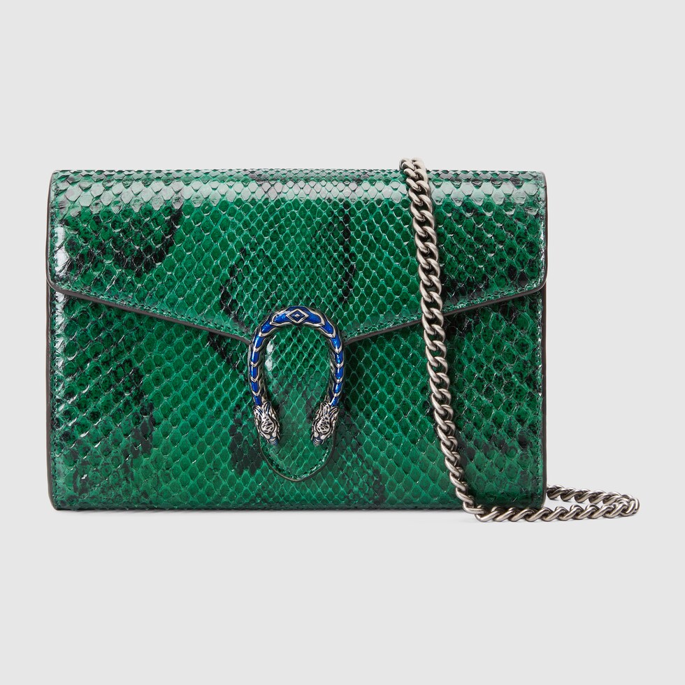 Dionysus python mini chain bag in emerald green | GUCCI® 香港