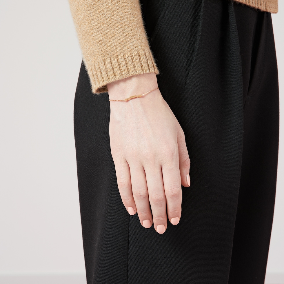 Gucci Link to Love bracelet with 'Gucci' bar in 18k rose gold | GUCCI® 香港