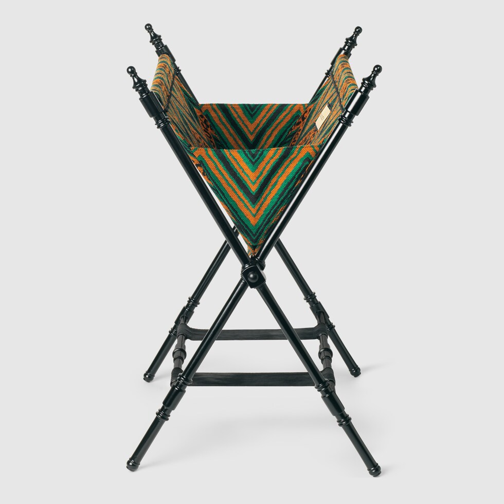 Gucci zigzag magazine rack in blue and orange jacquard | GUCCI® NZ