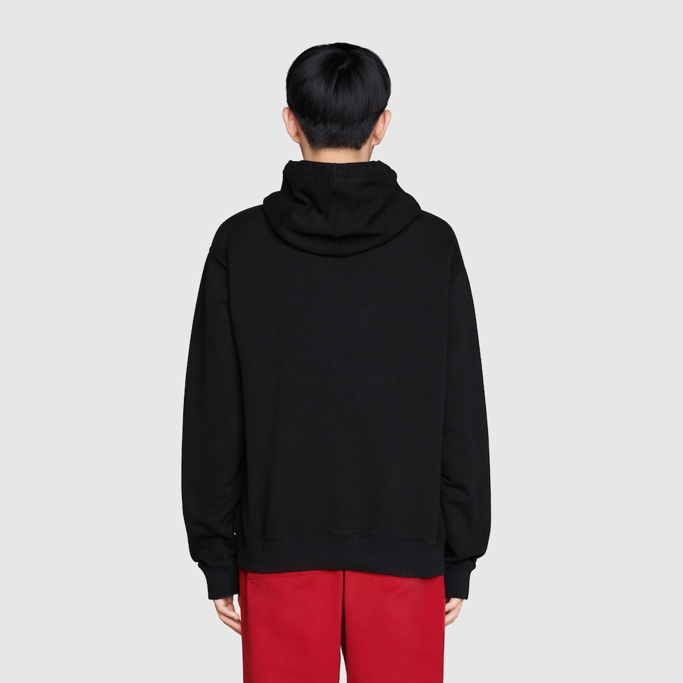 Sweatshirt with ICCUG animal print by Freya Hartas in black | GUCCI® DK