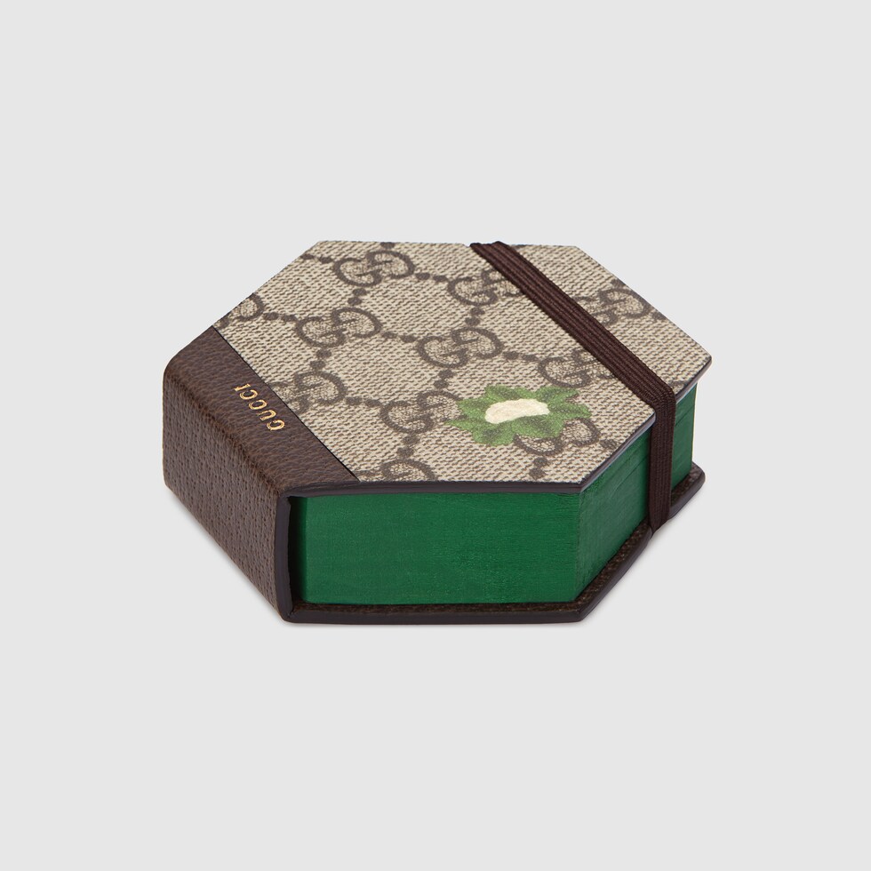 Hexagon sticky notes with cauliflower in beige and ebony GG Supreme ...