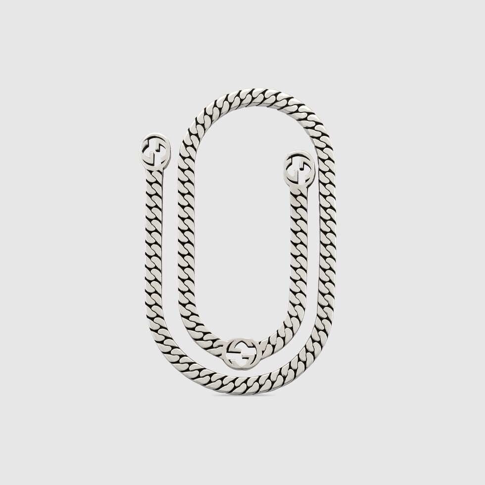 Interlocking G chain money clip in 925 sterling silver | GUCCI® BE