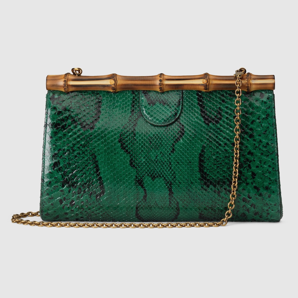 Gucci Diana python clutch in emerald green python | GUCCI® BE
