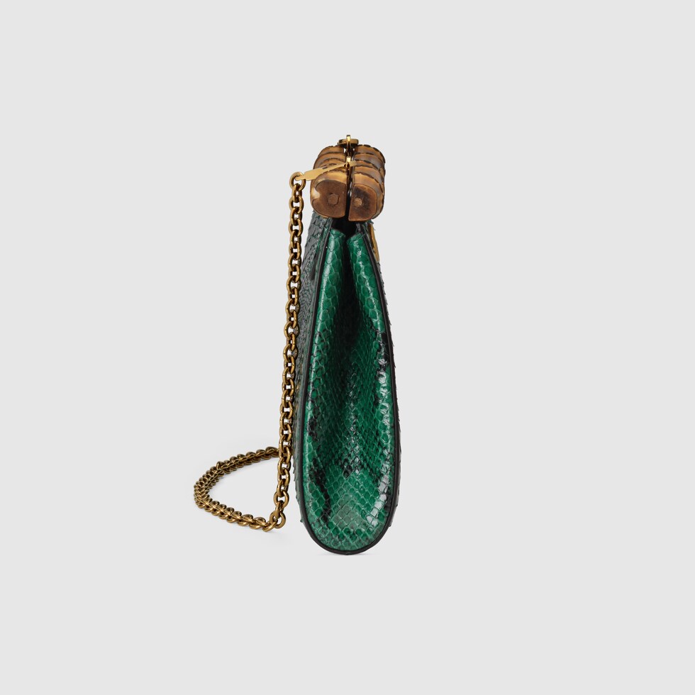 Gucci Diana python clutch in emerald green python | GUCCI® BE