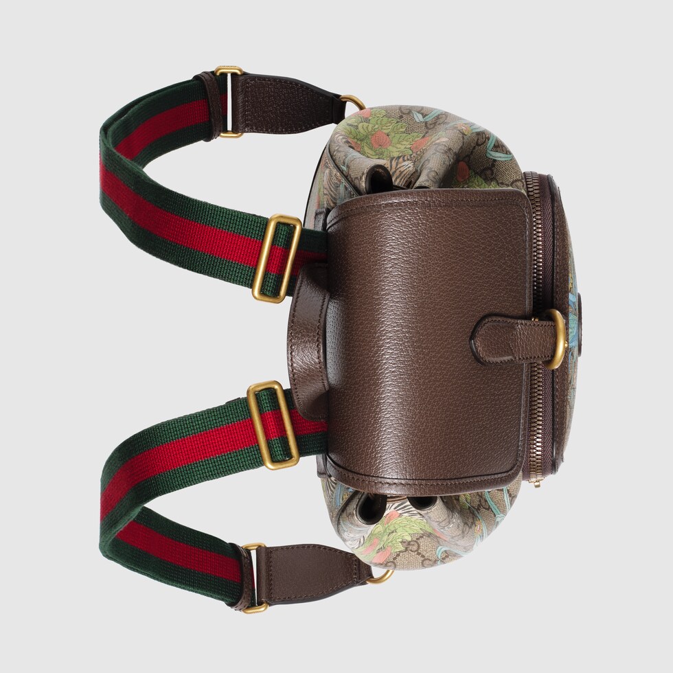Gucci Tiger GG backpack in beige and ebony Supreme | GUCCI® AE