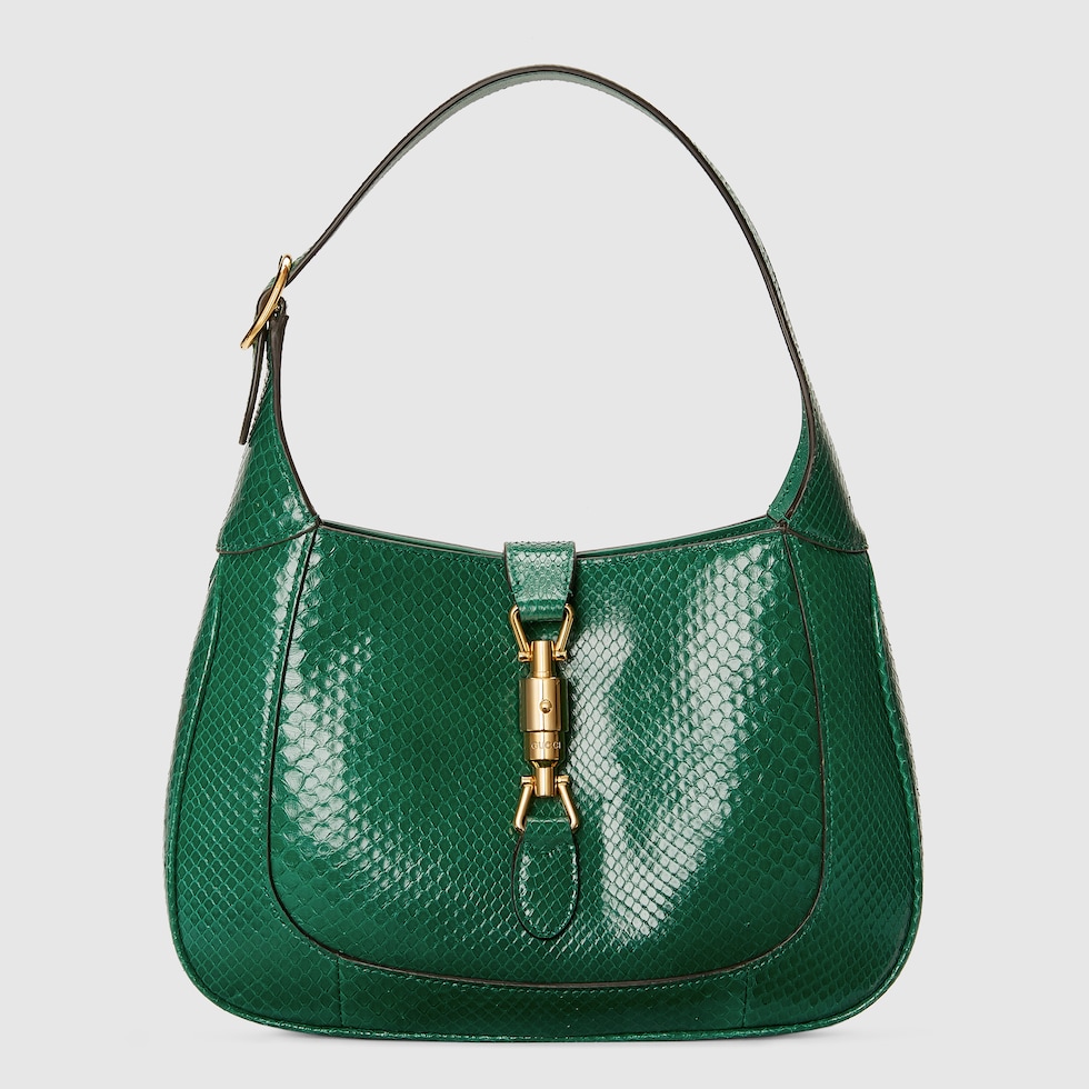Jackie 1961 small python bag in emerald | GUCCI® BE