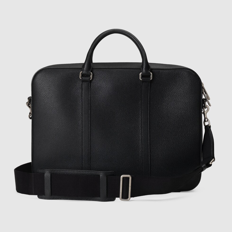 QA ®غوتشي |‎Business case with Gucci logo in black leather