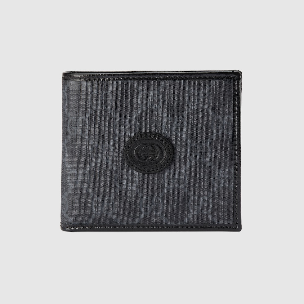 Coin wallet with Interlocking G in black GG Supreme | GUCCI® IE