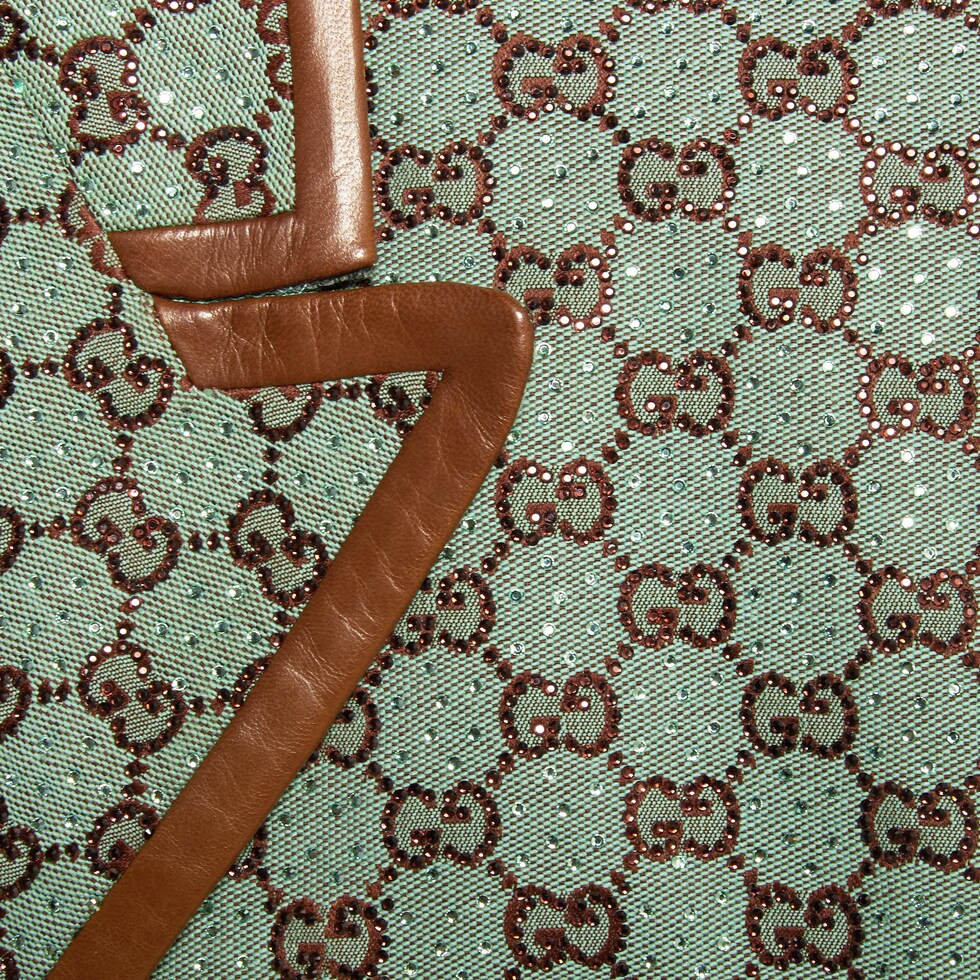 The Hacker Project GG crystal coat in blue and brown | GUCCI® RO